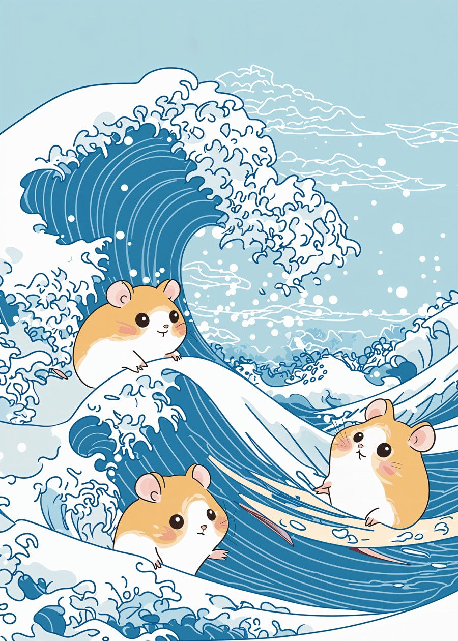 Metal Poster | Hamster Great Wave | Magnetic Poster | HD Glossy Metal ...