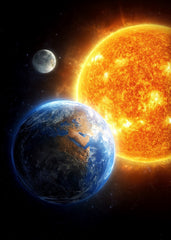 Metal Poster | Earth Moon Sun | Magnetic Poster | HD Glossy Metal ...
